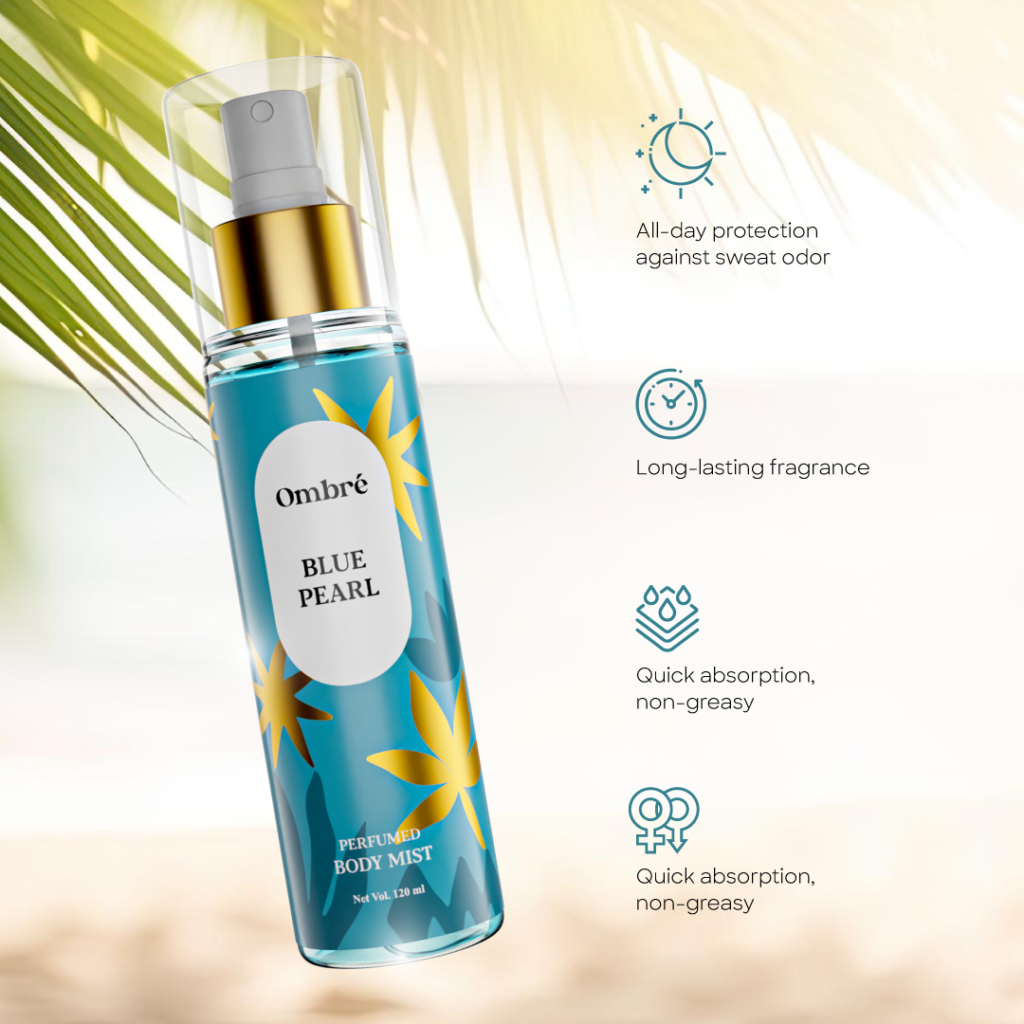 Ombre Perfumed Body Mist – Blue Pearl 120ml – rupchorcha.com