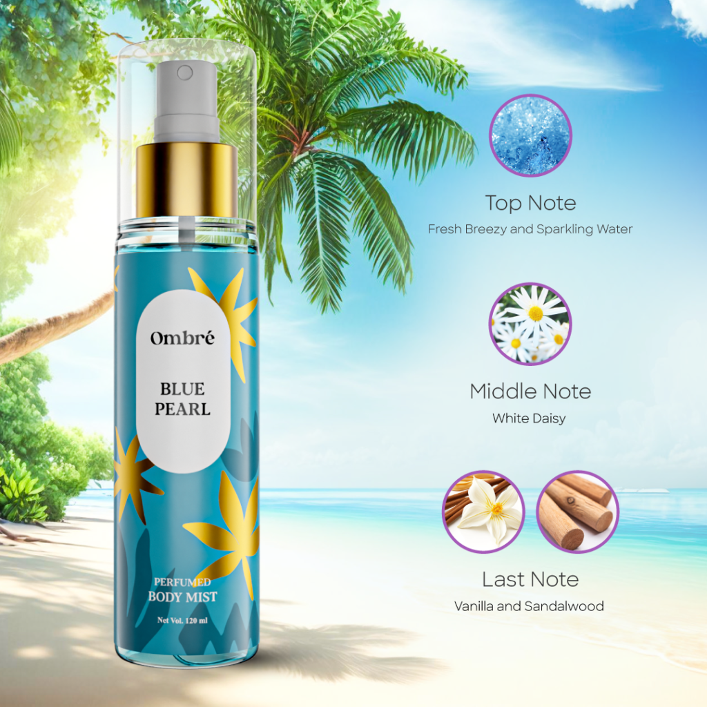 Ombre Perfumed Body Mist – Blue Pearl 120ml – rupchorcha.com